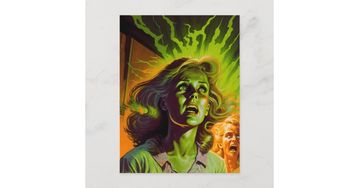1980s Pulp Horror Comic Cover Artwork Retro Postcard | Zazzle