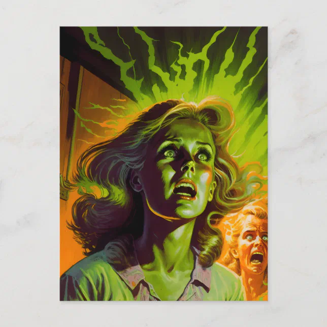 1980s Pulp Horror Comic Cover Artwork Retro Postcard | Zazzle