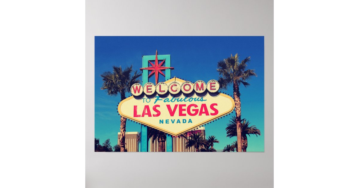 1980s Retro Photo Effect Fabulous Las Vegas Nevada Poster | Zazzle