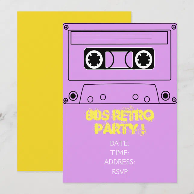 1980s retro theme party invitation | Zazzle
