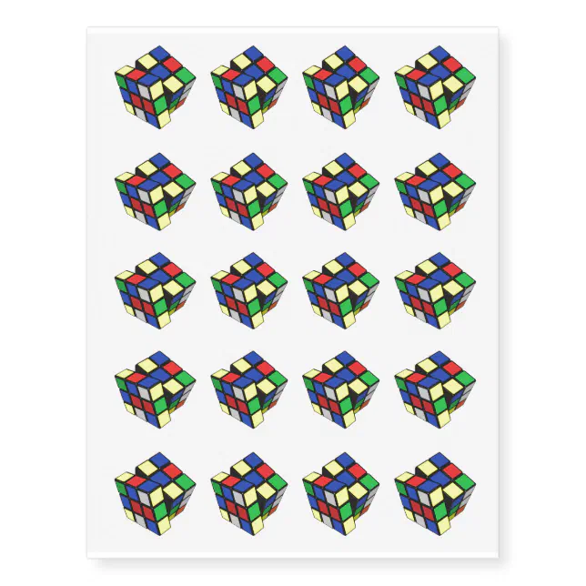 1980s Theme Cube Game Design Temporary Tattoos | Zazzle