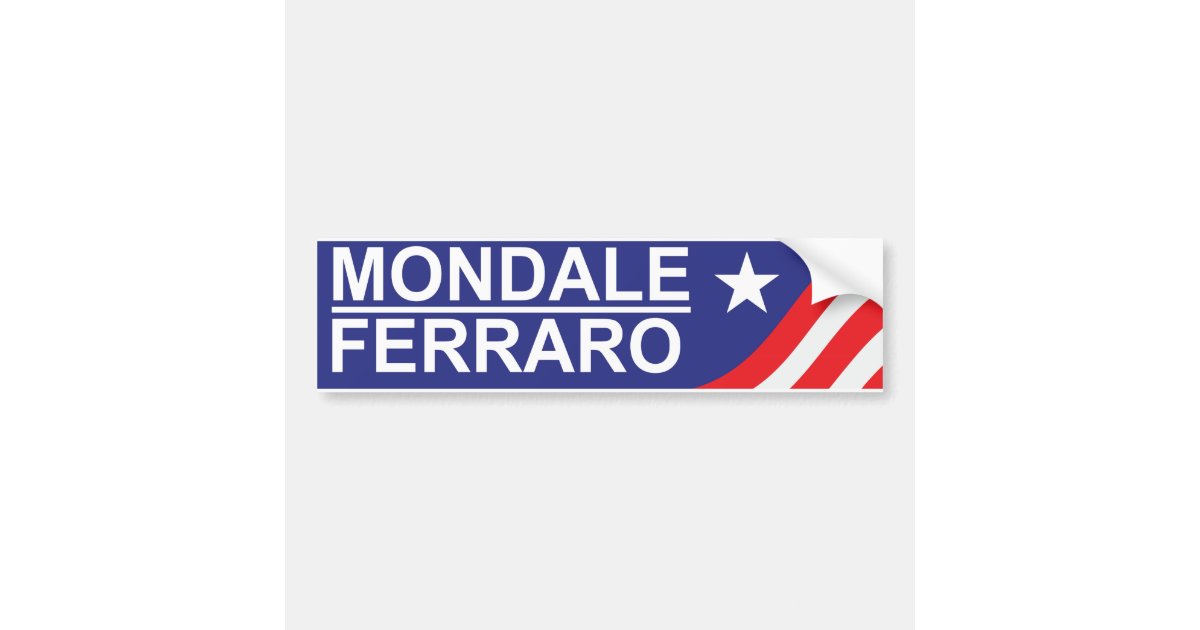 1984 Mondale Ferraro Campaign Bumper Sticker | Zazzle