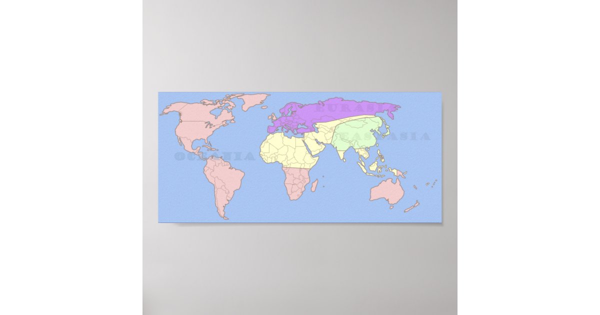 1984 World Map labeled Poster | Zazzle