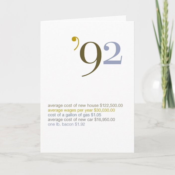 1992 Birthday Fun Facts Card | Zazzle.com