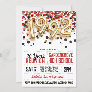 30 Year Class Reunion Invitations