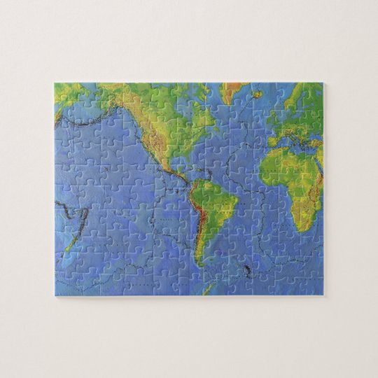 1994 Physical World Map - Tectonic Plates - USGS Jigsaw Puzzle | Zazzle.com