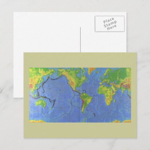 1994 Physical World Map - Tectonic Plates - USGS Postcard | Zazzle