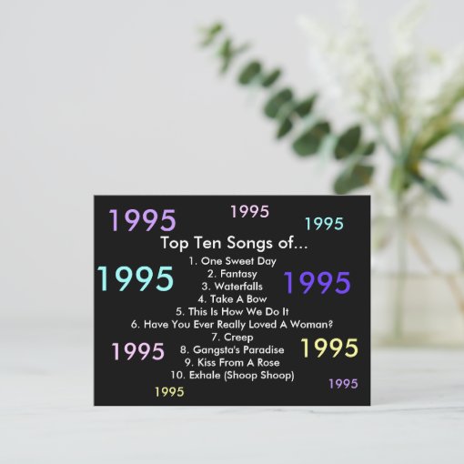 1995 Songs Postcard | Zazzle