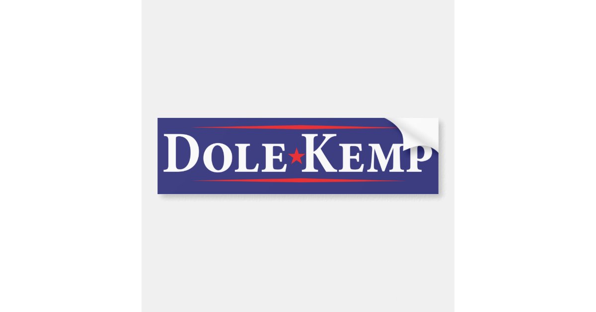 1996 Bob Dole Jack Kemp Election Bumper Sticker | Zazzle