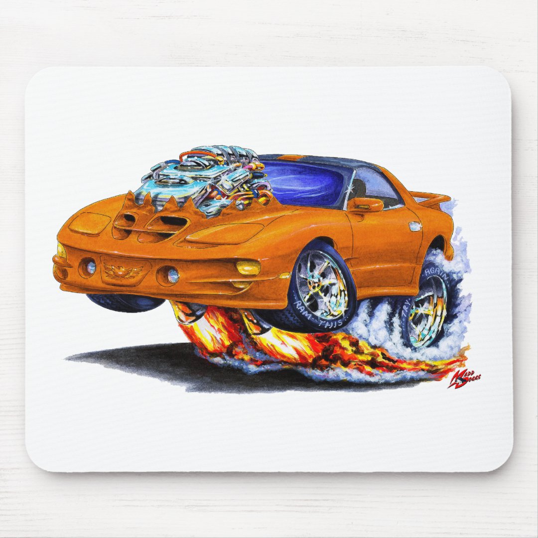1998-02 Firebird Trans Am Orange Car Mouse Pad | Zazzle