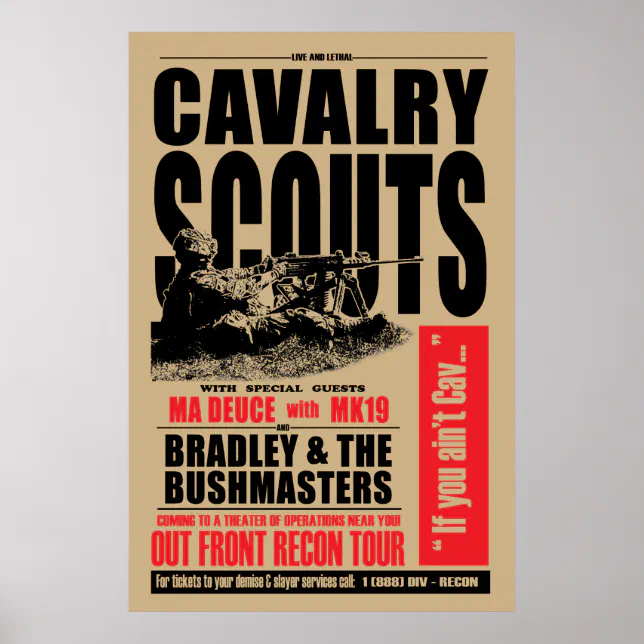 19D Cav Scout, Concert style poster | Zazzle