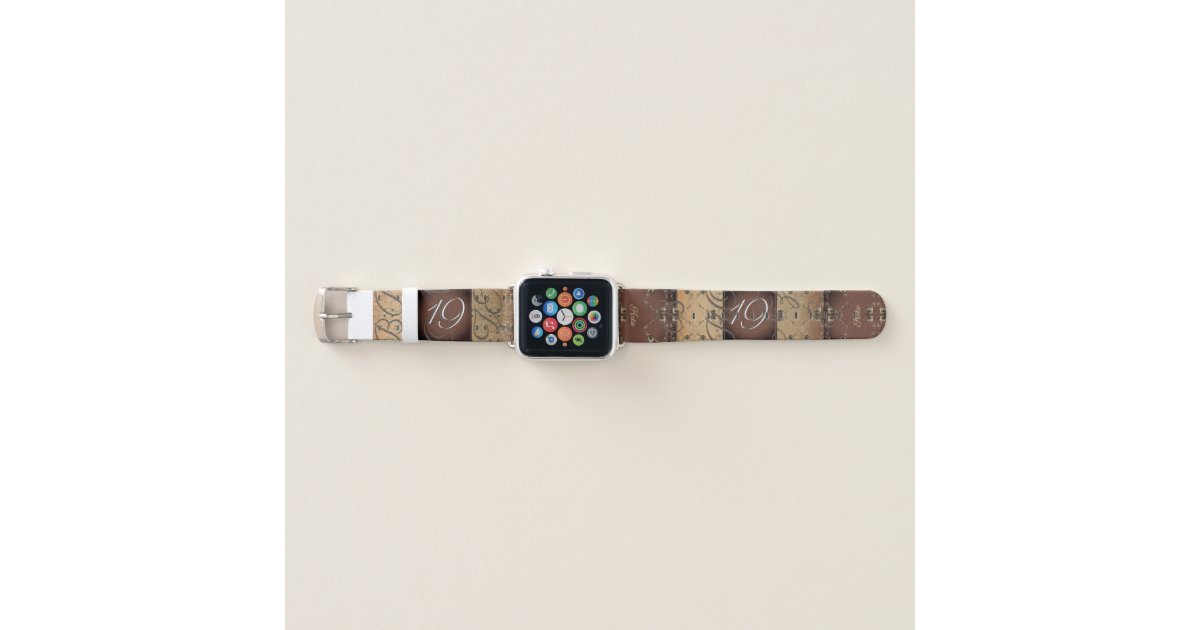 19th, 8th Wedding Anniversary Bronze Apple Watch Band | Zazzle