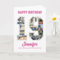 19th Birthday Anniversary Number 19 Photo Collage Card | Zazzle