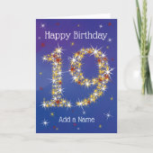 19th Birthday - Number 19 in Stars - Blue - Age 19 Card | Zazzle