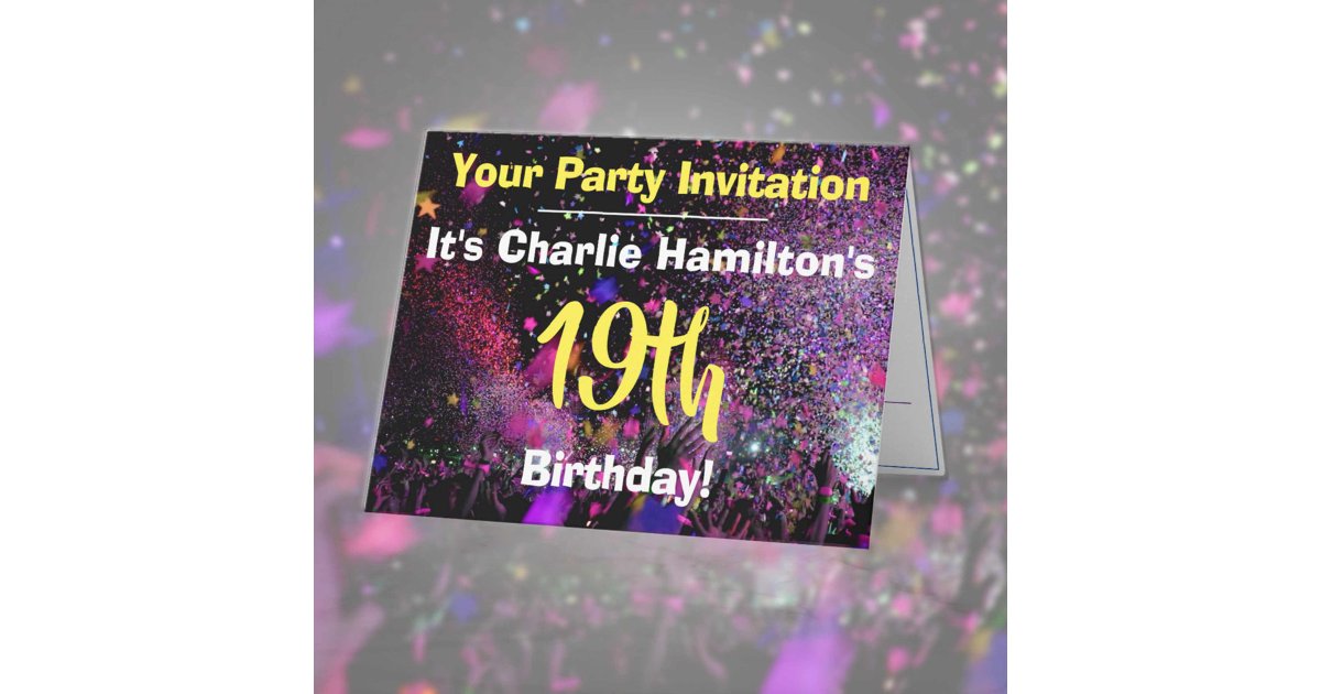 19th Birthday Party Invitation | Zazzle