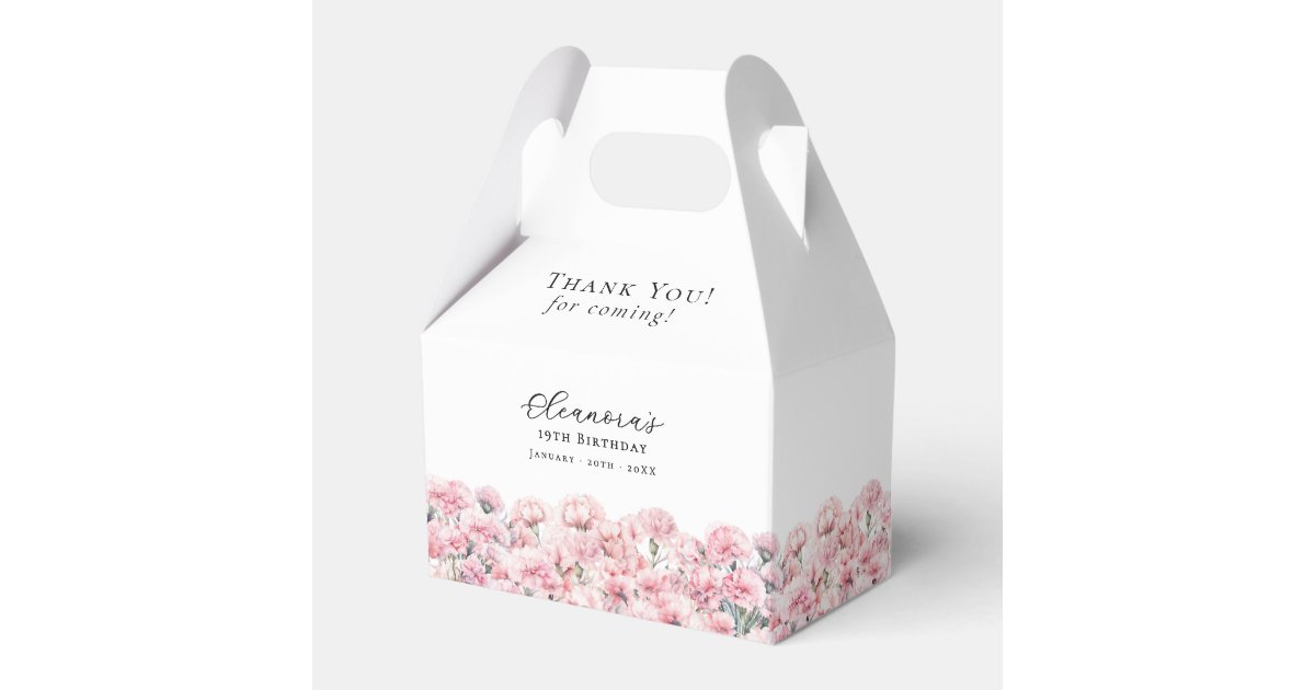 19th Birthday Party January Birth Month Flower Favor Boxes | Zazzle