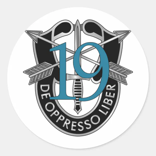 19th Special Forces Group Crest Classic Round Sticker | Zazzle