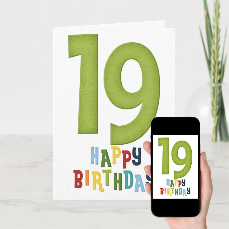 19th Year Happy Birthday Greeting Card | Zazzle