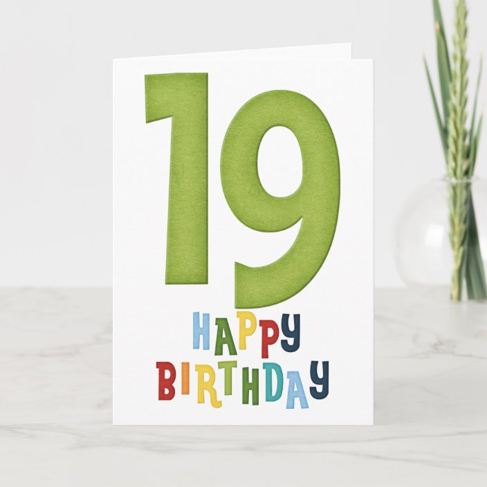 19th Year Happy Birthday Greeting Card | Zazzle.com