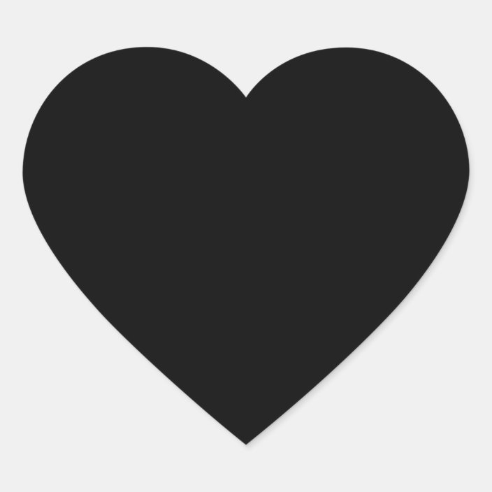 1 1/2" solid black matte finish heart stickers | Zazzle.com