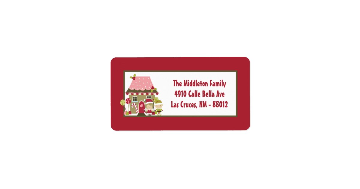 1.25"x2.75" Gingerbread House Mailing Address Labe Label | Zazzle