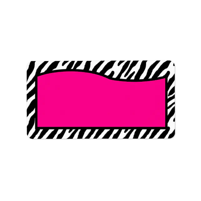 1.25"x2.75" Hot Pink Zebra Print Mailing Address Label | Zazzle