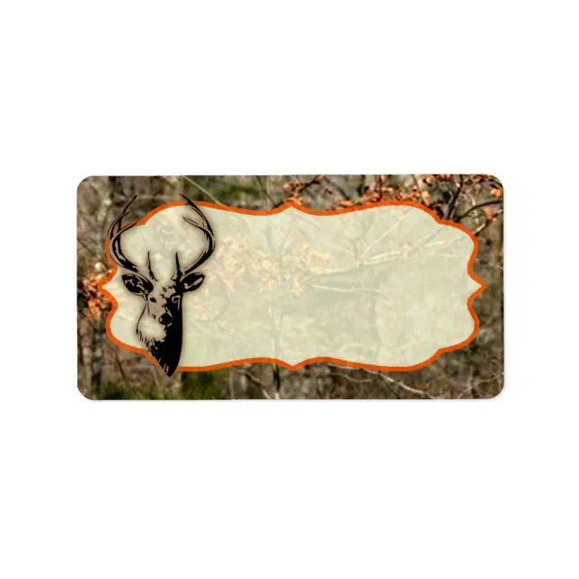 1.25"x2.75" Mailing Address Hunting Deer Buck Head Label | Zazzle