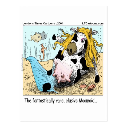1/2 Cow 1/2 Mermaid Moomaid Funny Postcard | Zazzle.com