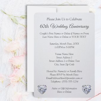 1, 2 Photos, 60th Wedding Anniversary Invitations | Zazzle