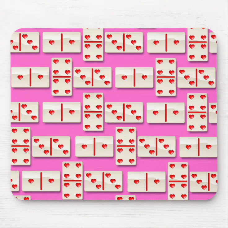 1-4-3 Heart Dominoes Mouse Pad | Zazzle
