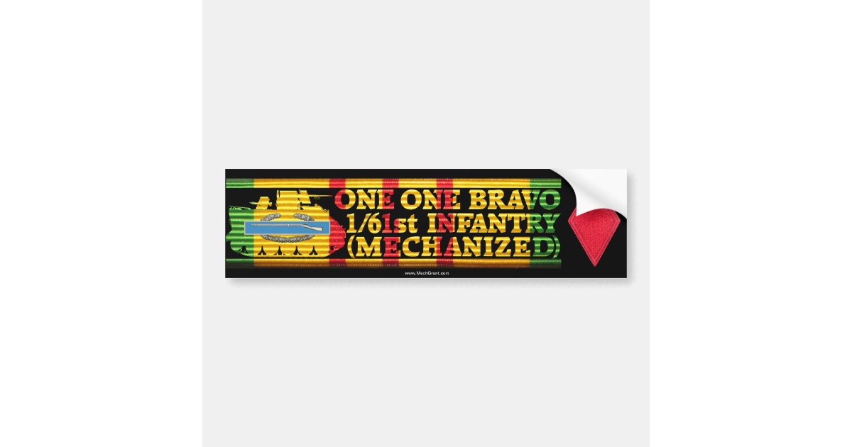 1/61st Inf. Mech. One One Bravo Bumper Sticker | Zazzle