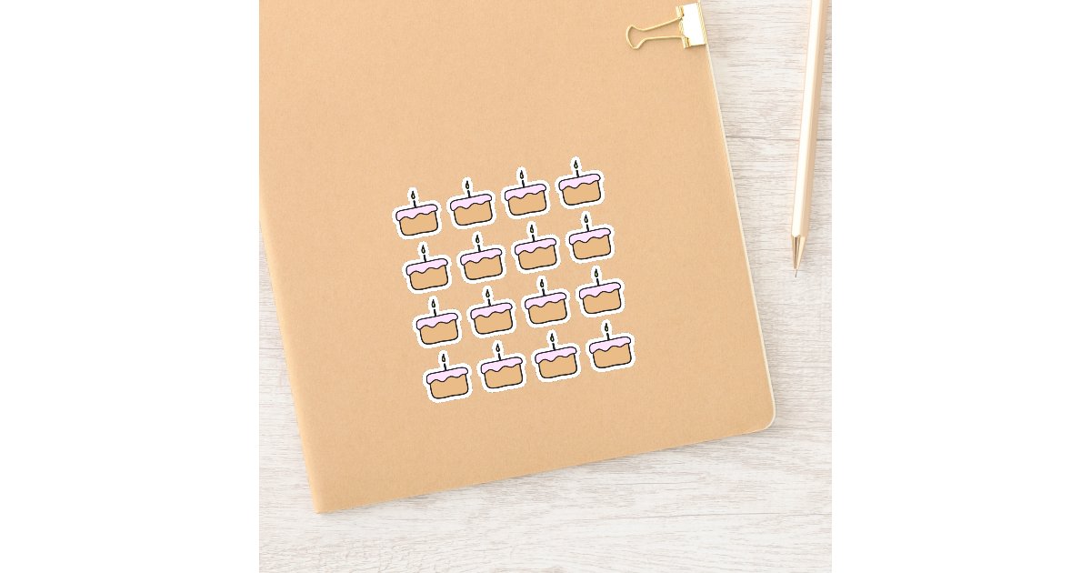1" birthday cake stickers for planners & calendars | Zazzle