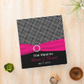 1" Black, White, and Pink Polka Dot Wedding Binder | Zazzle
