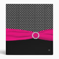 1" Black, White, and Pink Polka Dot Wedding Binder | Zazzle