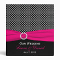 1" Black, White, and Pink Polka Dot Wedding Binder | Zazzle