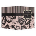 1" Blush Pink, Cream, Gray Damask Wedding Binder | Zazzle