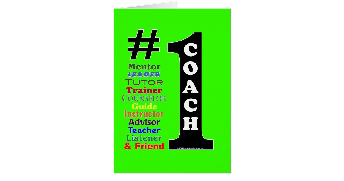 #1 Coach Card | Zazzle