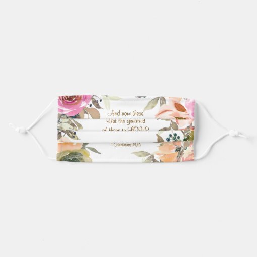 1 Corinthians 13:13 Faith Hope Love Bible Verse Adult Cloth Face Mask ...