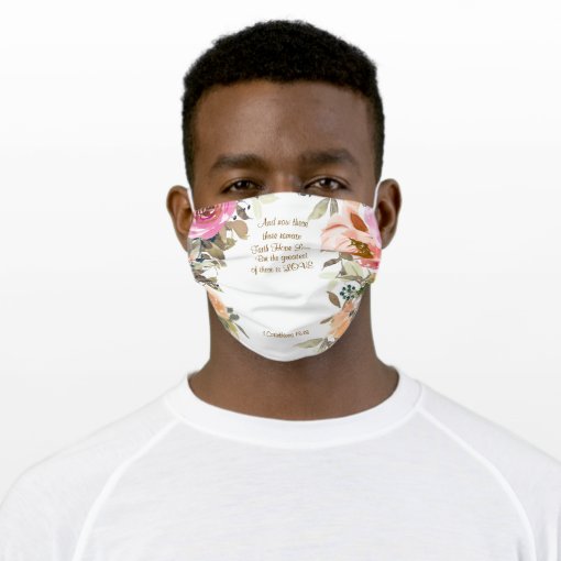 1 Corinthians 13:13 Faith Hope Love Bible Verse Adult Cloth Face Mask ...