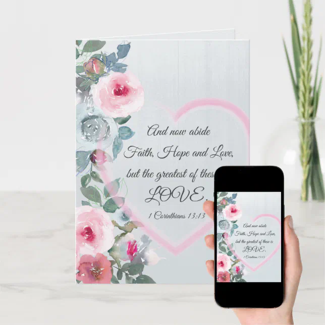 1 Corinthians 13:13 Greatest is Love Valentine's Card | Zazzle