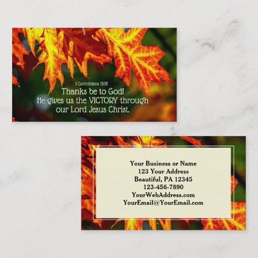 1 Corinthians 15:57 Thanks be to God! Business Card | Zazzle