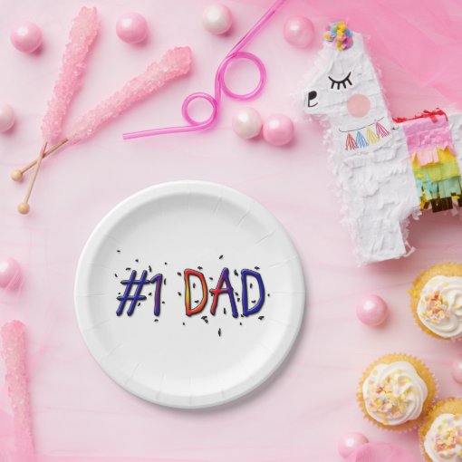 #1 Dad Father's Day Paper Plates | Zazzle