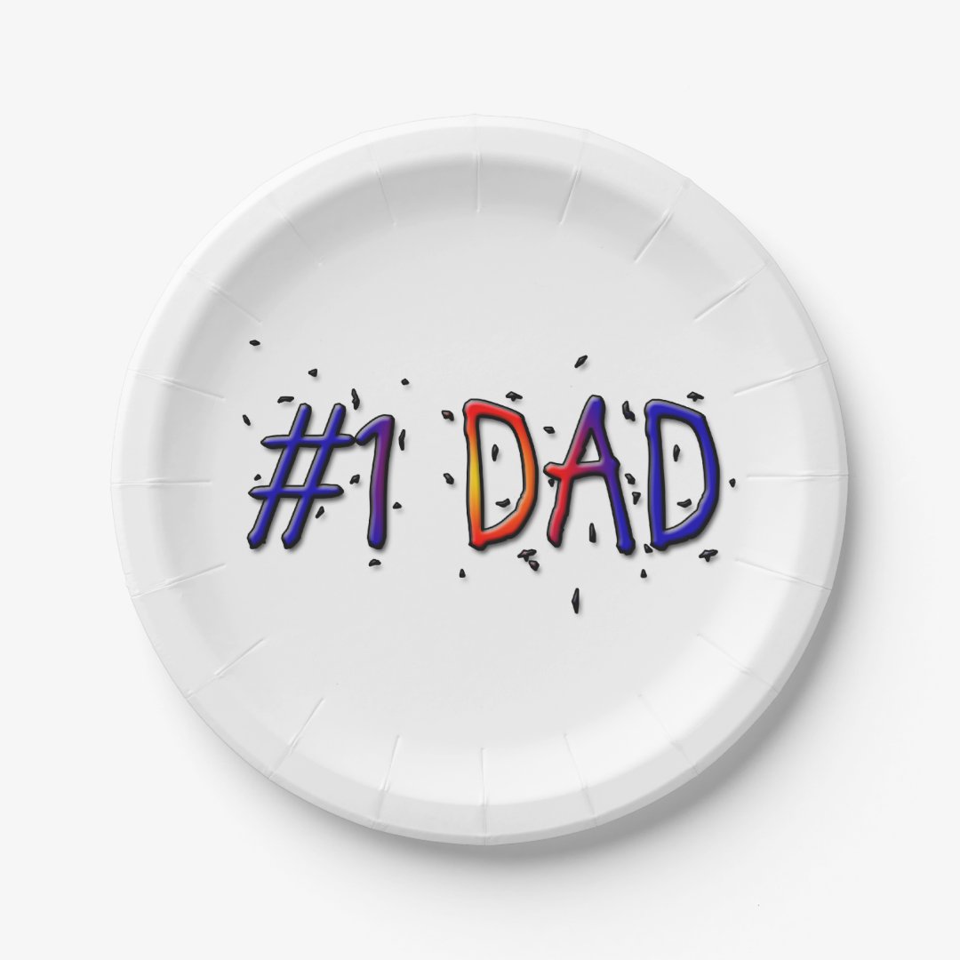 #1 Dad Father's Day Paper Plates | Zazzle