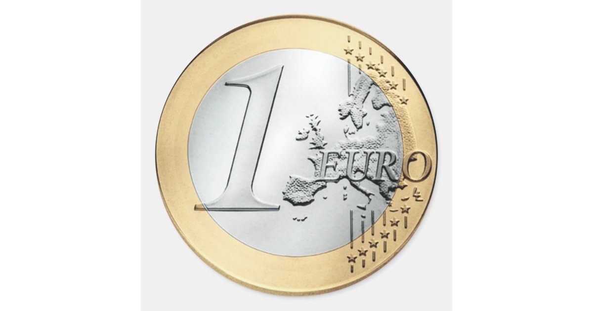1 EURO Coin Classic Round Sticker | Zazzle