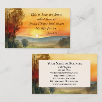 1 John 3:16 Jesus laid down his life for us Bible Business Card | Zazzle
