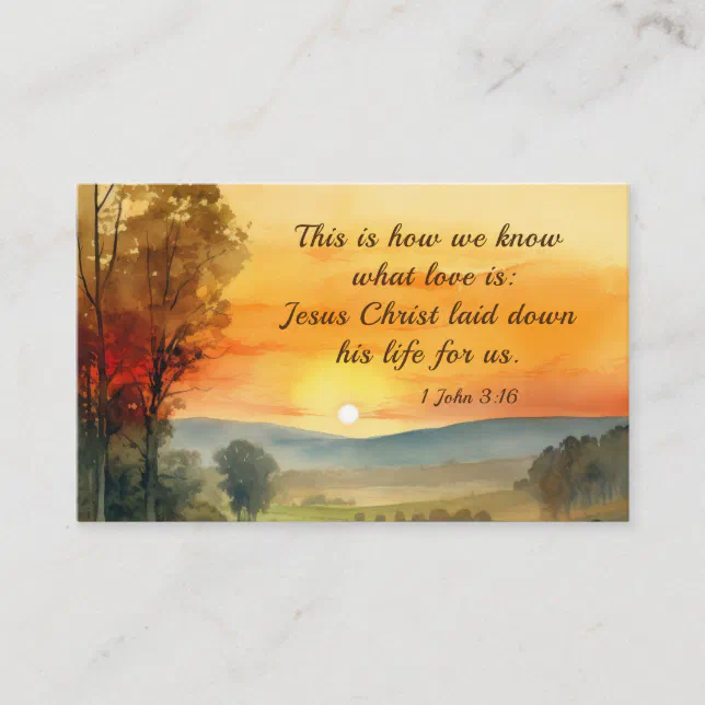 1 John 3:16 Jesus laid down his life for us Bible Business Card | Zazzle