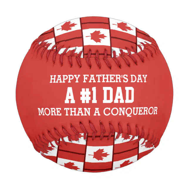 #1 NUMBER 1 DAD Father's Day CANADA Flag Baseball | Zazzle