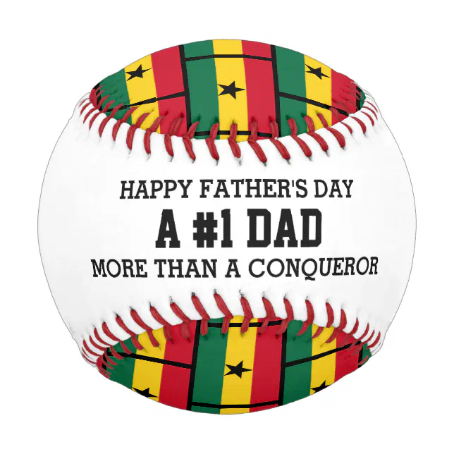#1 NUMBER 1 DAD Father's Day GHANA FLAG Baseball | Zazzle