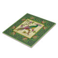 1 of Pair Minton Jade Asian Aesthetic Bird Repro Ceramic Tile | Zazzle