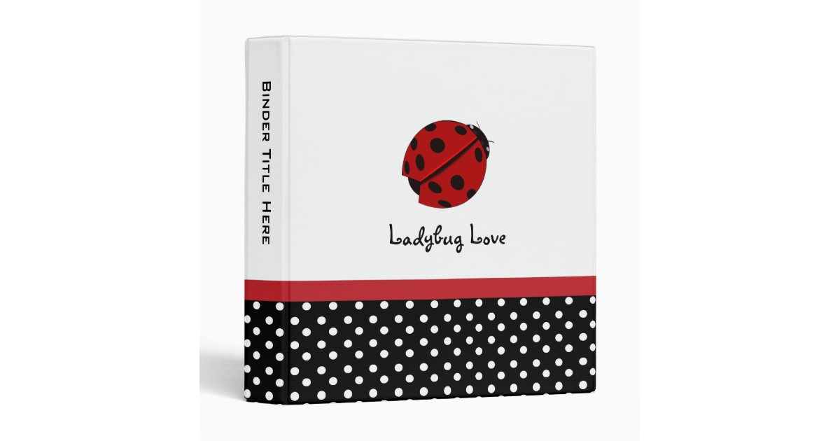 1" Personalized Ladybug Love Binder | Zazzle